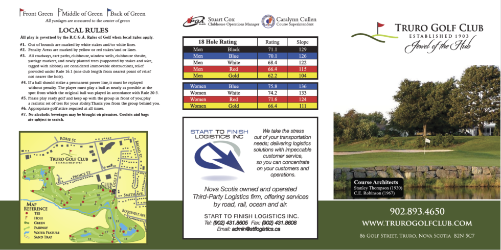 Scorecard - Truro Golf Club